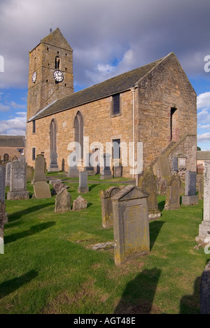 dh St Serfs DUNNING PERTHSHIRE Medieval clock tower gravestone cemetery ...