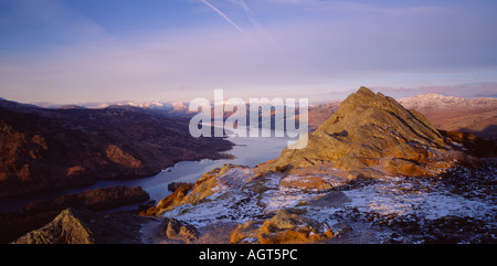 Looking up at the peak of Ben Aa’n in the Trossachs, 1512 feet ...