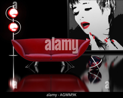 Modern bright interior . 3D rendering Stock Photo - Alamy