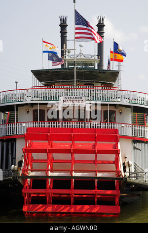 The stern wheeler paddle steamer riverboat Natchez. Evening cruise on ...