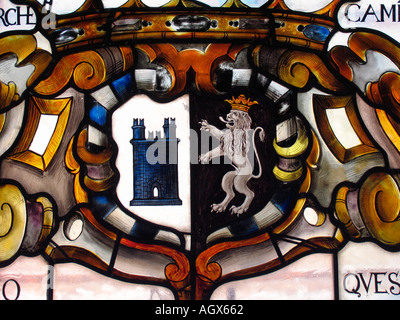 Stained glass coat of arms of the Sforza family at Sforza Castle Milan ...