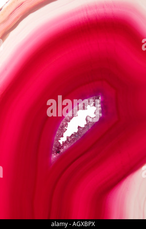 Slice across red Geode Stock Photo - Alamy