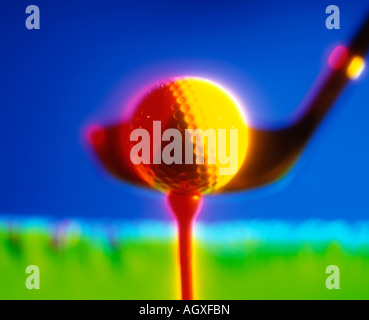 Abstract golf ball on tee Stock Photo - Alamy