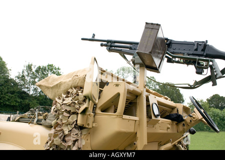 Machine gun mounted on Modular Weapons Platform Landrover Stock Photo ...