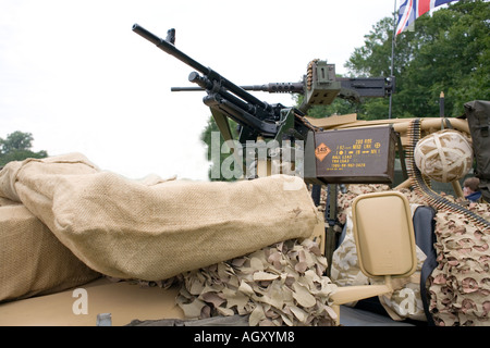 Machine gun mounted on Modular Weapons Platform Landrover Stock Photo ...