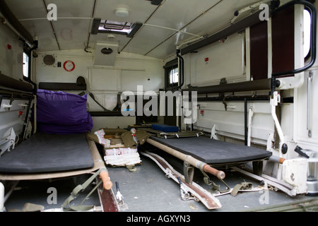 Interior of military ambulance of the Belgian Medical Component ...