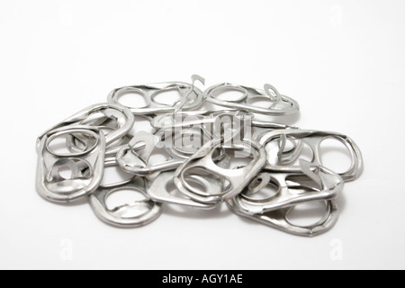 pull ring tabs from soft drink can with a single golden tab in the ...