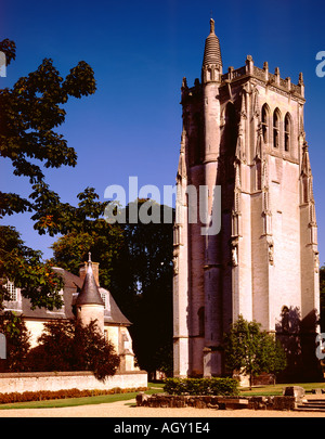 The fifteenth century St Nicholas Tower at the Abbey of Le Bec Hellouin ...