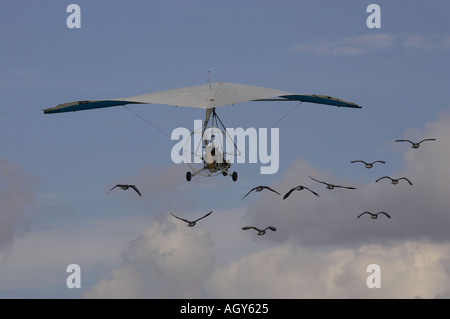 Christian Moullec a French Microlight pilot known as The Birdman with ...