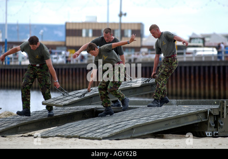 British Army Royal Engineers building The Freeman Bridge Stock Photo ...