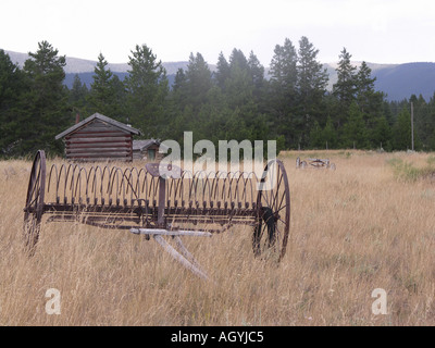 Old time hay rake Stock Photo - Alamy