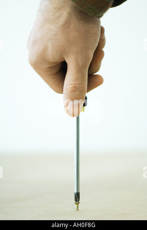 people hand holding screwdrivers on a white background Stock Photo - Alamy