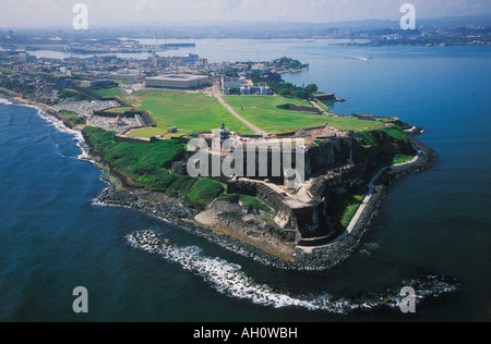 Aerial view of Castillo San Felipe del Morro in San Juan, Puerto Rico ...