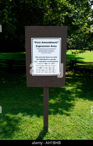 First amendment expression area sign, Great Smoky Mountain National ...