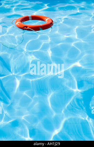 Lifebuoy with lifeline in the water, distress at sea, drowning ...