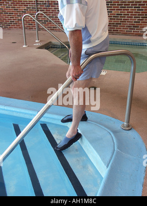Cautious Stepping Into Water Stock Photo - Alamy