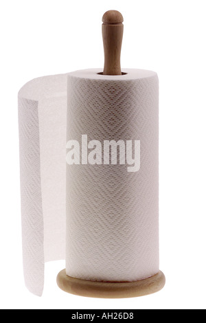 Roll of white paper on a wooden background Stock Photo - Alamy
