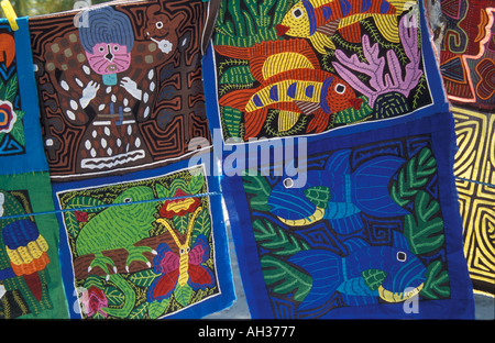 Colourful Molas a traditional blouse on display for sale on The San ...