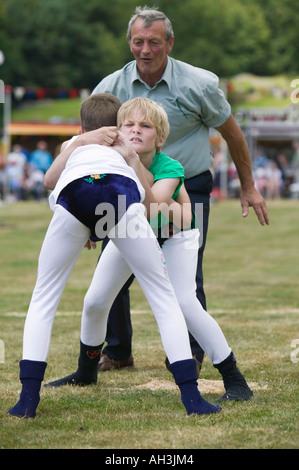 children Cumberland Wrestling at Ambleside Sports, Lake District, UK ...