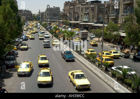 city taxis and traffic Damascus Syria Middle East Stock Photo - Alamy