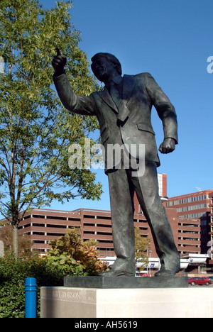 Statue of Sir Bobby Robson famous ex manager of Ipswich Town Football ...