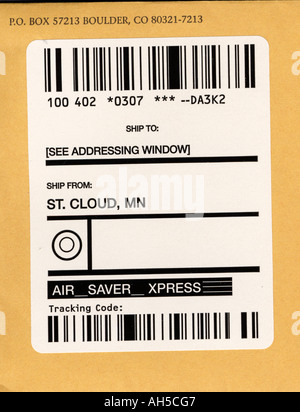 package address shipping label showing weight and ZIP code Stock Photo ...