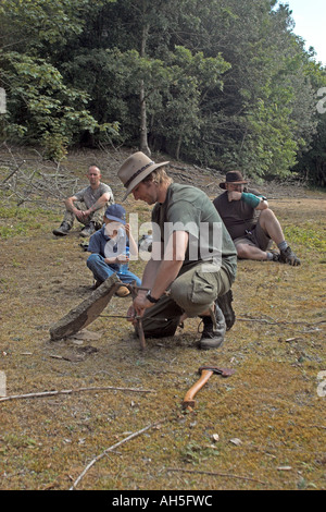 Demonstration of Paiute Dead fall trap Stock Photo - Alamy