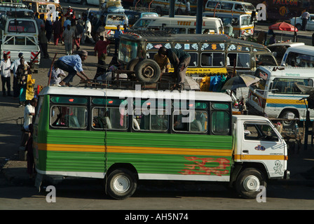 People aboard buses in Nairobi bus station. Nairobi, Kenya, Africa ...