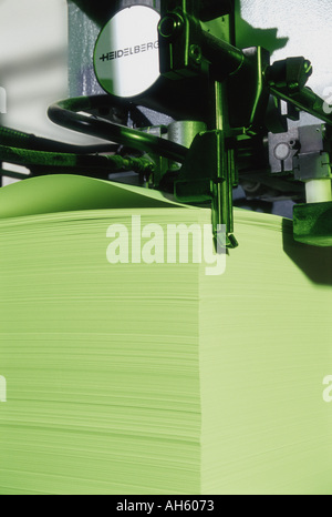 Printing works with machine collating brochures Stock Photo - Alamy
