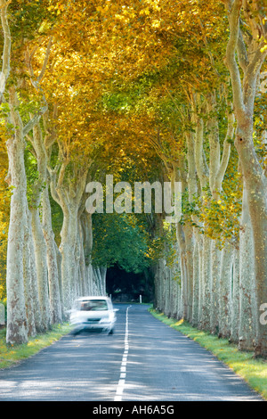 Rural country with blurred car motion and old gothic church in Ludrova ...
