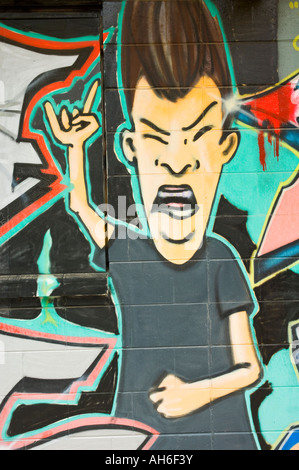 cartoon on exterior wall of mosh pit Stock Photo - Alamy