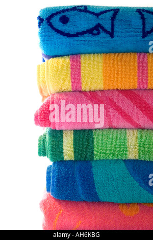 Summer abstract of stacked beach towels Stock Photo - Alamy