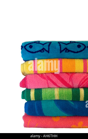Summer abstract of stacked beach towels Stock Photo - Alamy