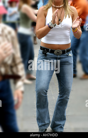 Square dancing in the streets at the Calgary Stampede, Calgary, Alberta ...