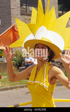 Fremont Summer Solstice Parade staging area before parade belly dancers ...