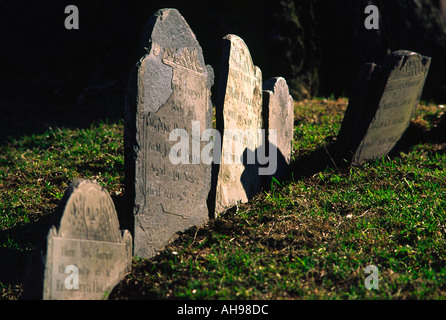 historic colonial-era cemetery, gravestones, tombs and memorials in ...