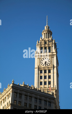 The Wrigley Building Clock tower Stock Photo - Alamy
