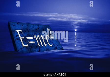 concept Albert Einstein s equation E mc2 carved into stone in the sea ...