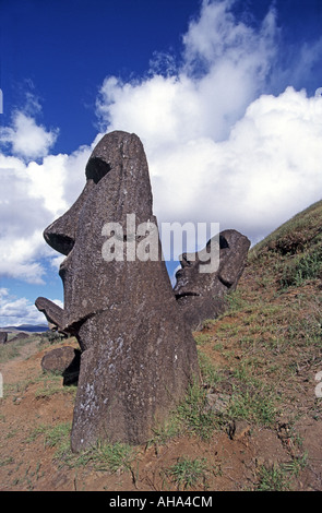 Sunken Moai, Easter Island, Chile Stock Photo - Alamy