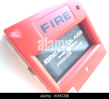 Fireman in glass case ' in case of fire break glass' Stock Photo - Alamy