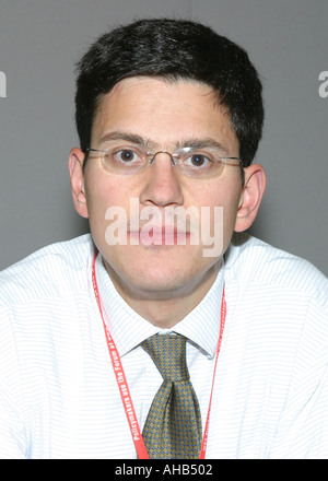 South Shields MP David Miliband, (centre), is seen with Aran Handa ...