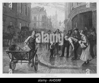 STREET/HOMELESS BOY 1891 Stock Photo - Alamy