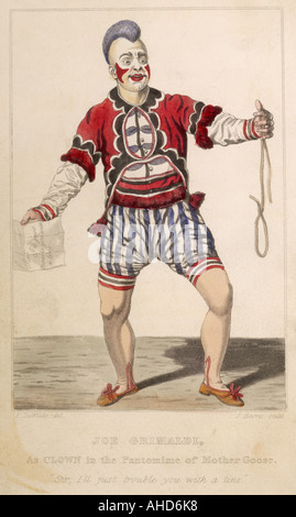 JOSEPH GRIMALDI 1778 - 1837 As a clown in the pantomime of Mother Goose ...