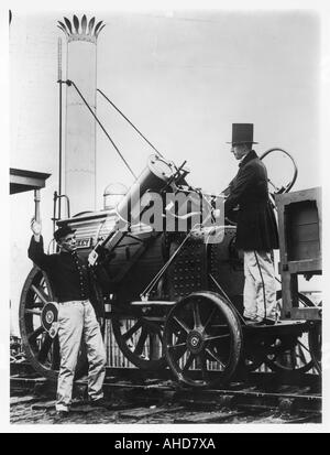 George Stephenson's locomotive, the Rocket, which won a prize given by ...