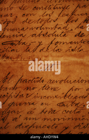 Havana Cuba old handwriting letters from José Martí in the museo at the ...