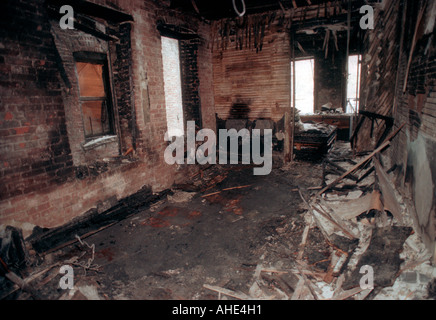 Interior of an apartment in Harlem destroyed by a fire Stock Photo - Alamy