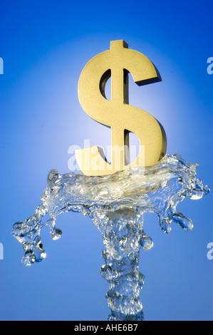 Dollar sign floating in water Stock Photo - Alamy