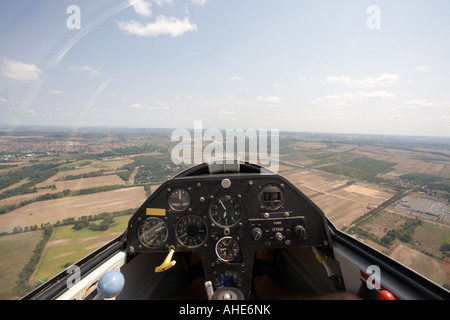 inside view in a glider focus on the cockpit Stock Photo - Alamy