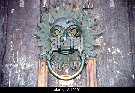 Durham Knocker on the huge main door of Durham Cathedral Durham England ...