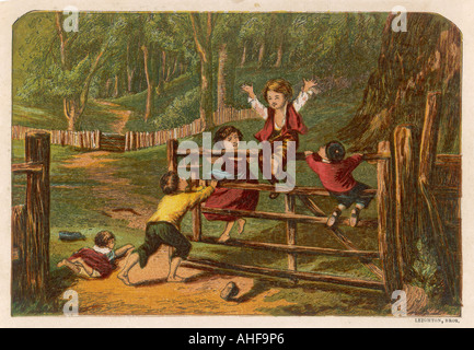 CHILDREN SWING ON GATE Stock Photo - Alamy